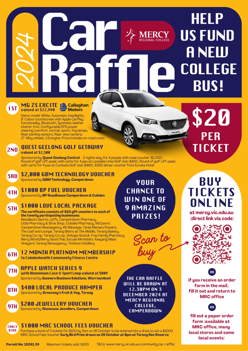 Car Raffle - Mercy Regional College
